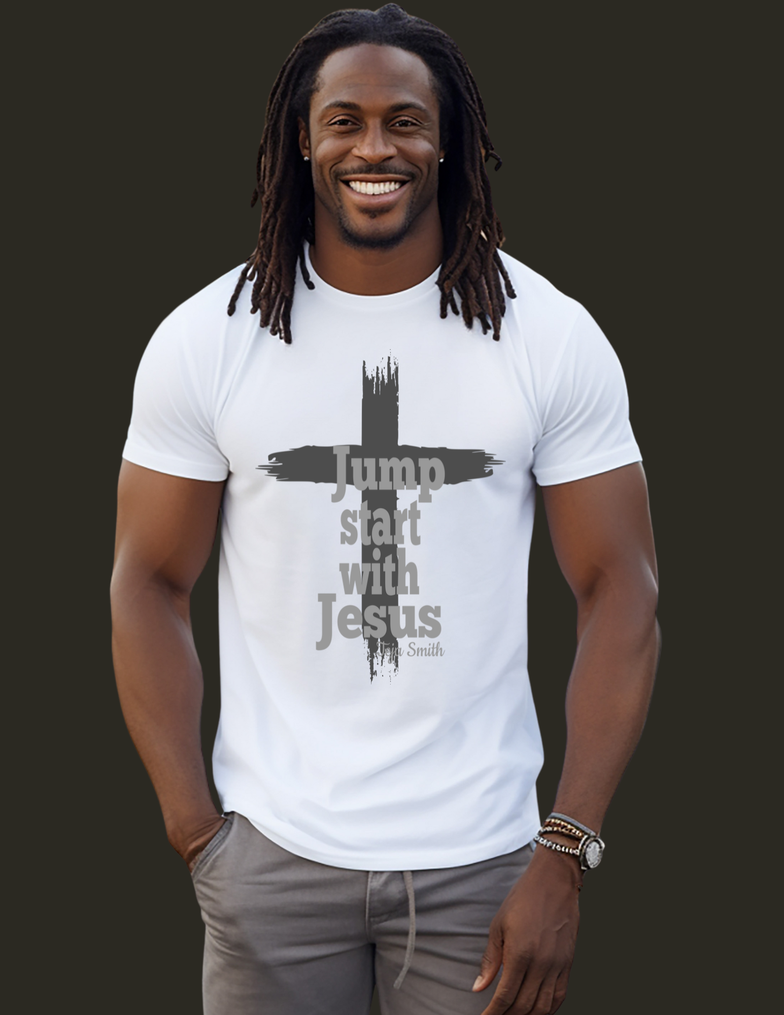 Men's T-Shirts, Jump Start With Jesus T Shirt, Jesus shirts, Teja Smith ...